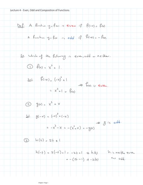 Solution Calculus 1 Lecture 4 Even Odd And Composition Of Functions