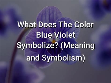 What Does The Color Blue Violet Symbolize Meaning And Symbolism