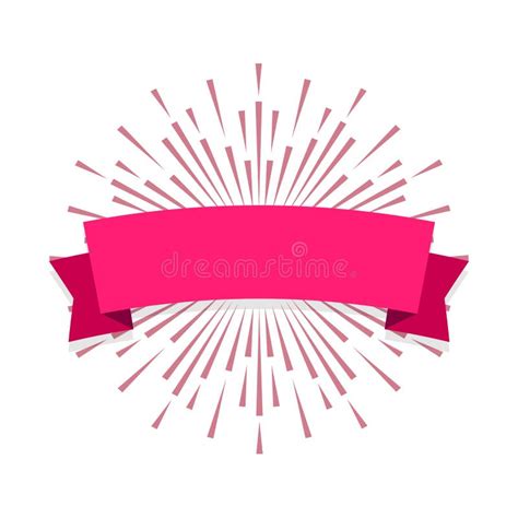 Vector Sunburst And Ribbon Design Element Red Color Stock Vector