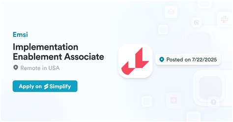 Implementation Enablement Associate Emsi Simplify Jobs