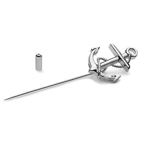 Silver Tone Anchor Lapel Pin In Stock Trendhim
