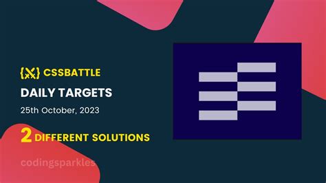 Css Battle Daily Targets Solution Th October Youtube