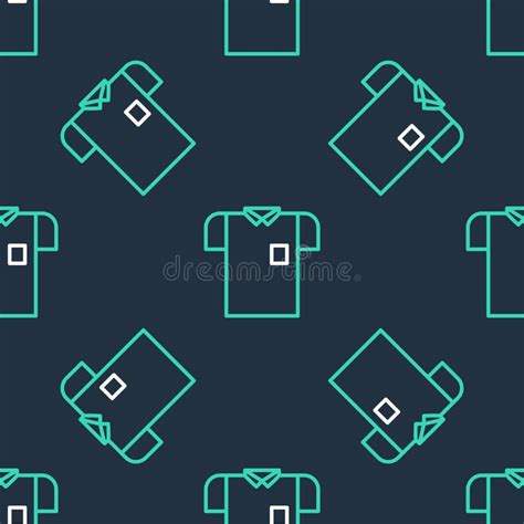 Line Polo Shirt Icon Isolated Seamless Pattern On Black Background
