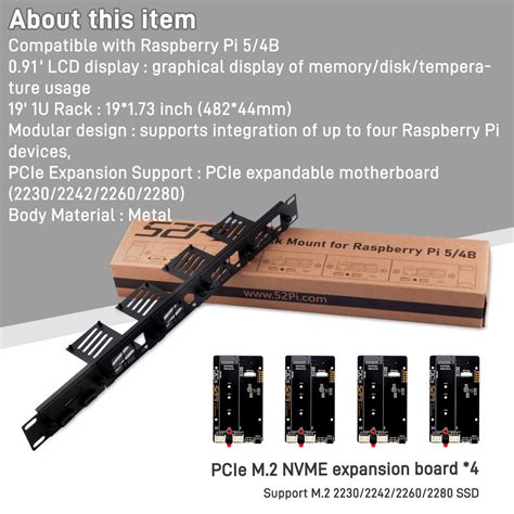 Rs01 1u Rack Mount For Raspberry Pi5 4b With Four Rs P11 Expansion Boa
