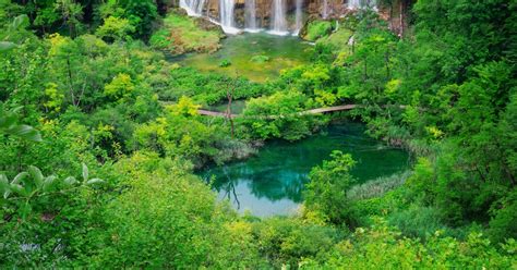 플리트 비체 호수 국립 공원의 이국적인 폭포와 호수 풍경 유네스코 자연 세계 유산 및 크로아티아의 유명한 여행지 호수는 크로아티아 중부 크로아티아 고유에 있습니다