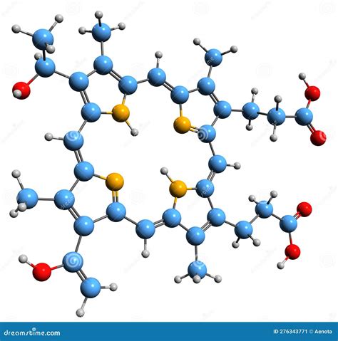 3d Image Of Hematoporphyrin Skeletal Formula Stock Illustration