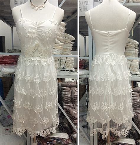 Suspenders Sexy White Lace Chiffon Dress Vg41610mn On Luulla