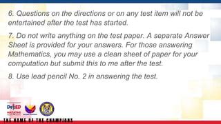 RAM TEST ADMINISTRATION GUIDELINES Pptx Standardized Testing Educational Assessment