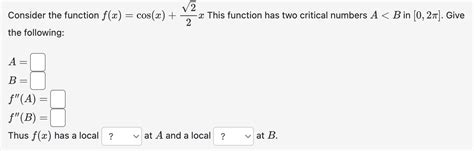 solved consider the function f x cos x 22x this function