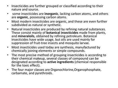 Insecticides Groups Based On Chemical Nature Pptx