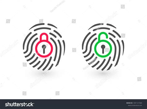 Fingerprint Loop Icon Lock Sign Inside Stock Vector Royalty Free 1391121560 Shutterstock