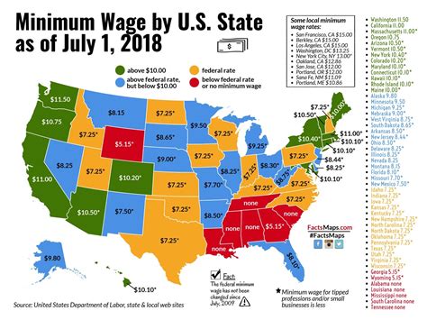 Minimum Wage By State Map Large World Map