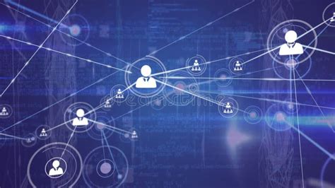 Animation Of Connected Icons Dots Abstract Shapes And Computer