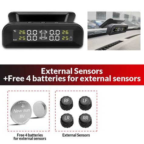 Acceo Smart Tpms Car Tire Pressure Alarm Monitor System 4 Sensors