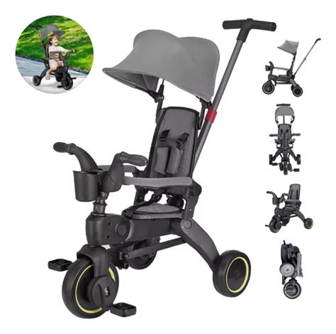 Triciclo Niños Carreola Plegable Portatil Reclinable 4 En 1 Envío Gratis