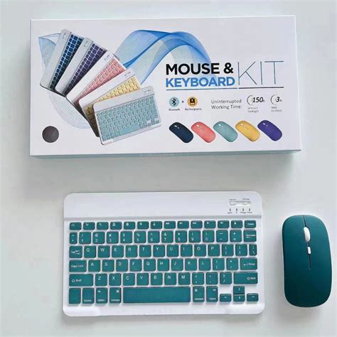 【local Shipment】wireless Bluetooth Mouse Set Colorful 10 Inch Keyboard For Android Ios Ipad