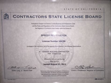 Licenses And Certificates