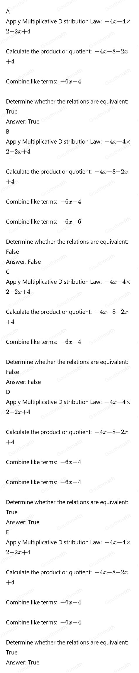 Solved Select All Expressions That Are Equivalent To 4 X 2 2x 4 6x 4 4x 2 2x 4 10x 4x