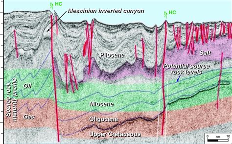 Seismic Section Illustrating Source Rock Maturity And The Location Of Download Scientific