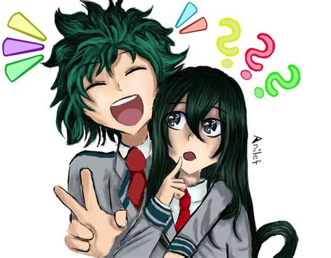 Izuku Midoriya And Tsuyu Asui My Hero Academia By Anilef On