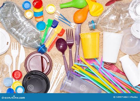 Disposable Single Use Plastic Objects That Cause Pollution Of The
