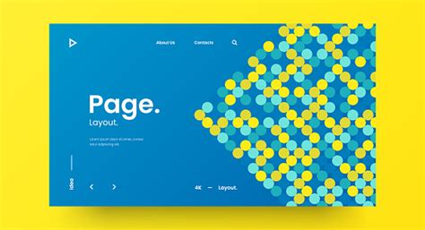 응답 웹 디자인 프로젝트 개발을위한 창조적 인 수평 웹 사이트 화면 부분 추상 기하학적 패턴 배너 레이아웃 모형 회사 방문 페이지 블록 벡터 일러스트 템플릿입니다 0명에