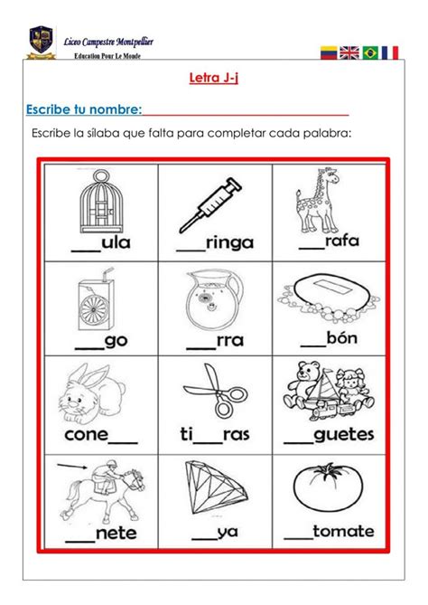 Letra J Lectoescritura Activity Teachers School Subjects Workbook