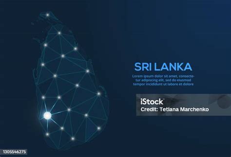 Carte Du Réseau De Communication Du Sri Lanka Vector Faible Image Poly