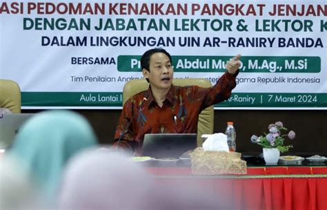 Uin Ar Raniry Gelar Sosialisasi Pedoman Kenaikan Pangkat Jabatan Dosen