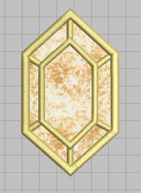 Zelda Machine Embroidery Applique Design Single Rupee 4x4 Etsy