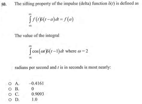 Solved 50 The Sifting Property Of The Impulse Delta