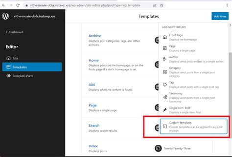 Templates Not Showing In Twenty Twenty Three Theme