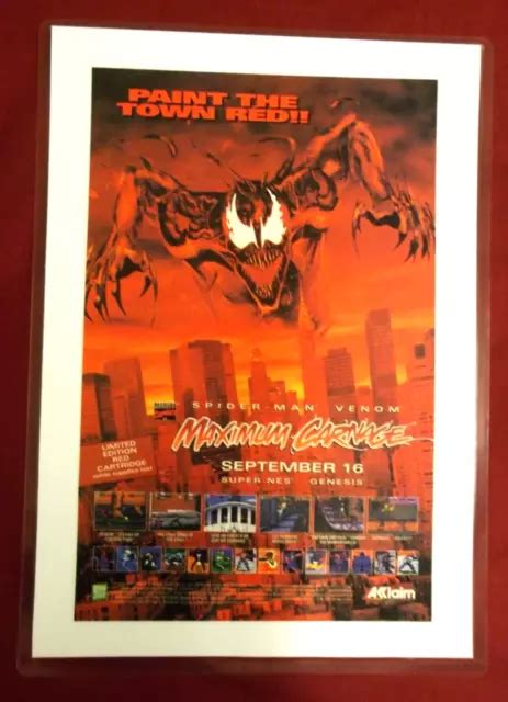 Spider Man Venom Super Nintendo Original Video Game Print Ad Laminated 1290 Picclick Au