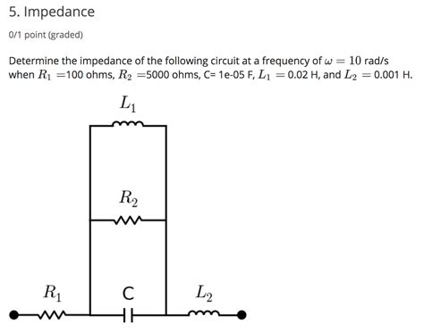 Solved 3 Impedance 1 Point Possible Graded Determine The Chegg