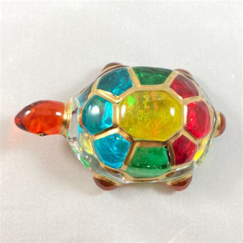 Venetian Glass Turtle Handmade In Italy Colorful Murano Glass