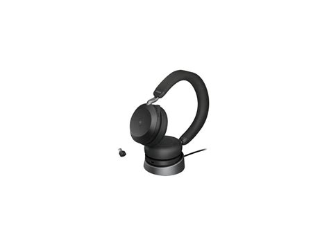 Jabra Evolve Pc Wireless Headset With Charging Stand And Mic Technology Dual Foam Stereo