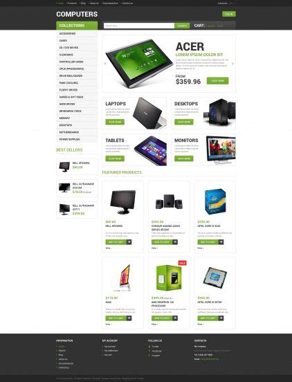 Computer Store Template Responsive Shopify Theme Zemez Shopify