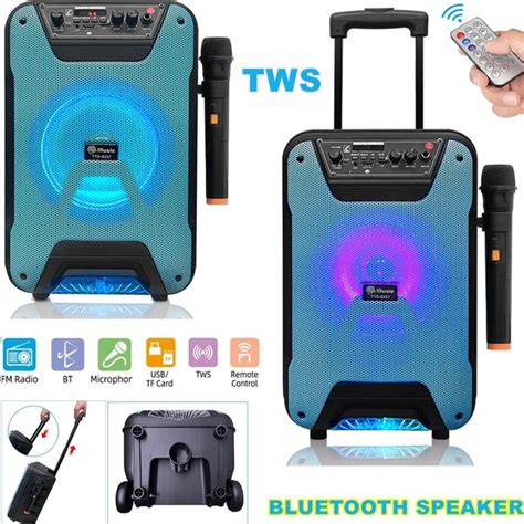 Portable Wireless Bluetooth Speaker With Karaoke Mic Bass Subwoofer