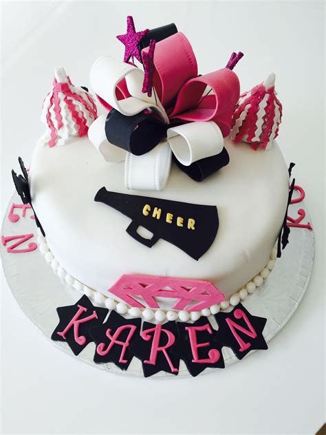 Cheer Cake In Marshmallow Fondant Cake Pop Pom Poms Large Fondant Bow