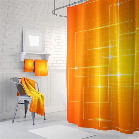 Orange Curtain Orange Shower Curtain Art Curtain Abstract Etsy