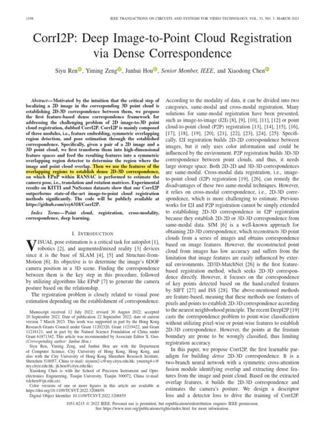 Corri2p Deep Image To Point Cloud Registration Via Dense Correspondence