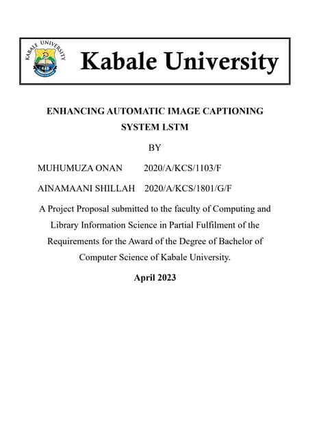 Research Proposal On Enhancing Automatic Image Captioning System Lstmpdf Artificial