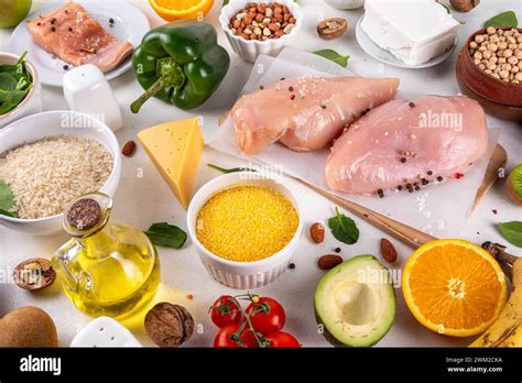 Clean Eating Diet Foods Background Fruits Vegetables Lean Proteins