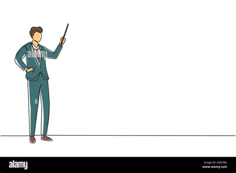 Single Continuous Line Drawing Confident Teacher Mentor Trainer
