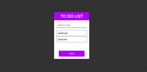 To Do List With HTML CSS And JavaScript Code Info