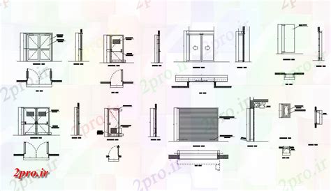 دانلود نقشه جزئیات طراحی در و پنجره درب کشویی اتوکد کد50927