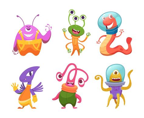 Cartoon Aliens Space Monsters Freak Mysterious Funny Future Comics Al