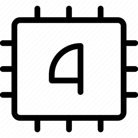 Chip Computer Core Cpu Device Electronics Quad Icon