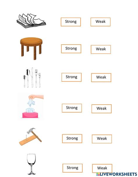 Strong Or Weak Online Exercise For Live Worksheets