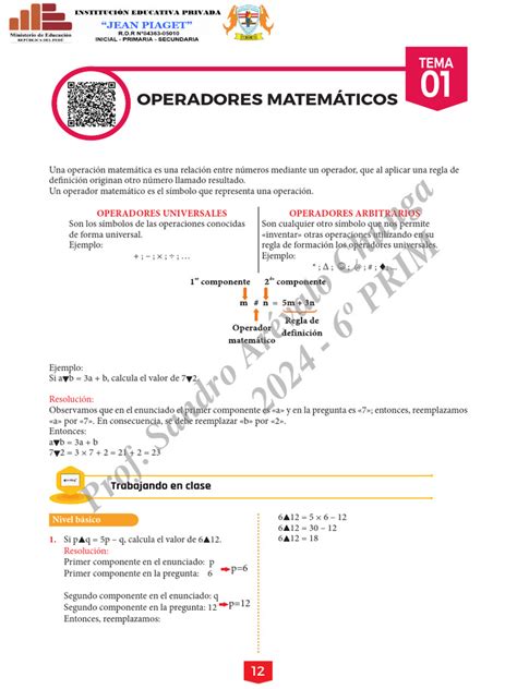Tema 02 Operadores Con Tablas Pdf Matemáticas Science